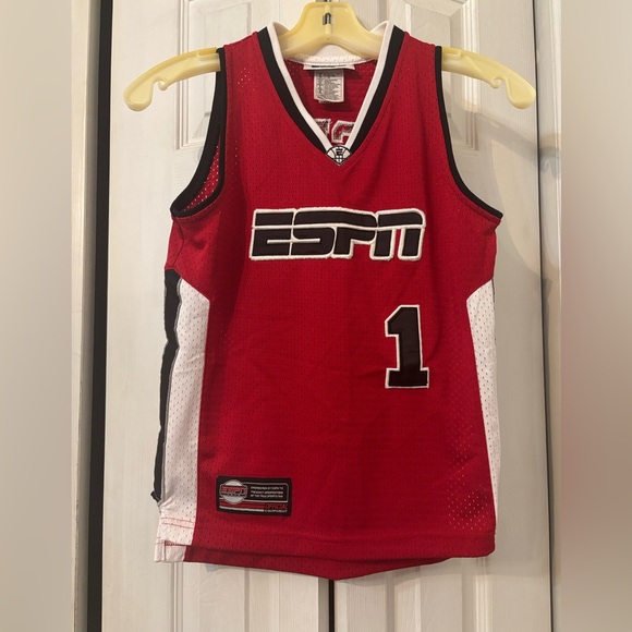 ESPN | Shirts & Tops | Red Espn Basketball Jerseyyouth Small | Poshmark